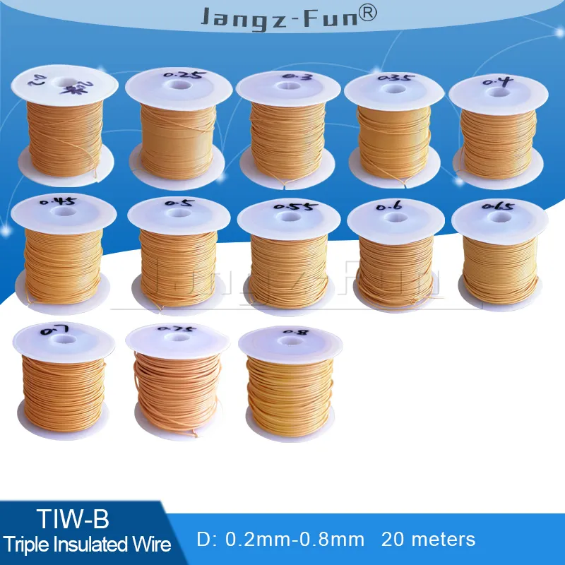 20 Meters Triple Insulated Bare Copper Wire Diameter 0.20mm-0.80mm for ...