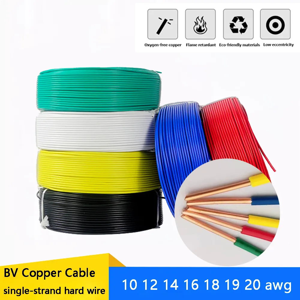 220V Solid Copper Wire flexible flat cable - BV Single Core Hard PVC ...