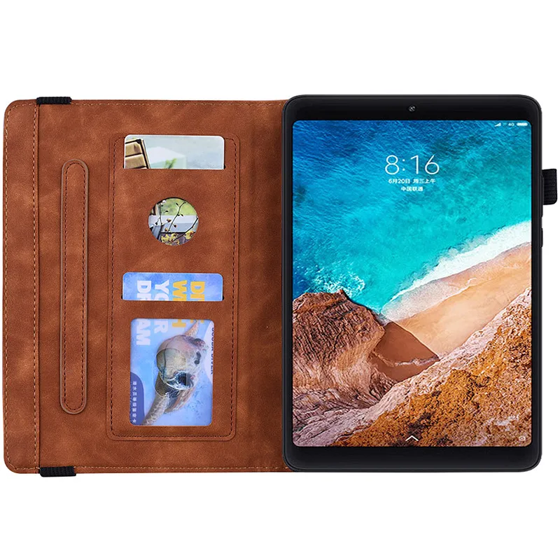 3D Flower Embossed Flip Stand Tablet Case for Xiaomi Mi Pad 4 Plus, Mi ...