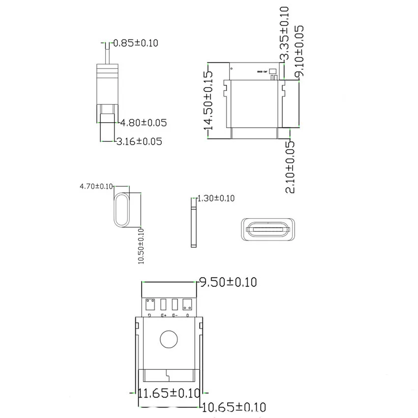 Waterproof Solder Connectors USB C Female 4Pin Port Type C Data Socket ...