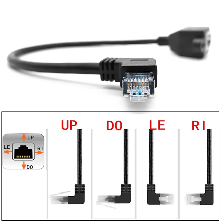 90 Degree Angle Ethernet Cable: Right Angle RJ45 Cat6 UTP Network Patch ...