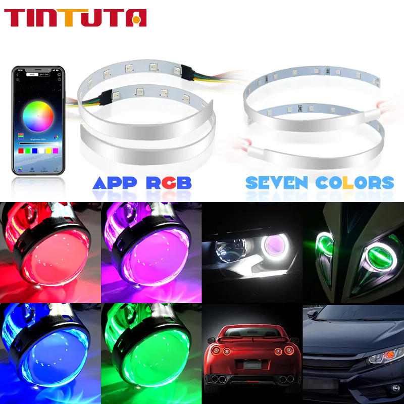 Devil Eyes Rgb Car Lens Led Module In The Headlight Rings Kit Devil Eye ...