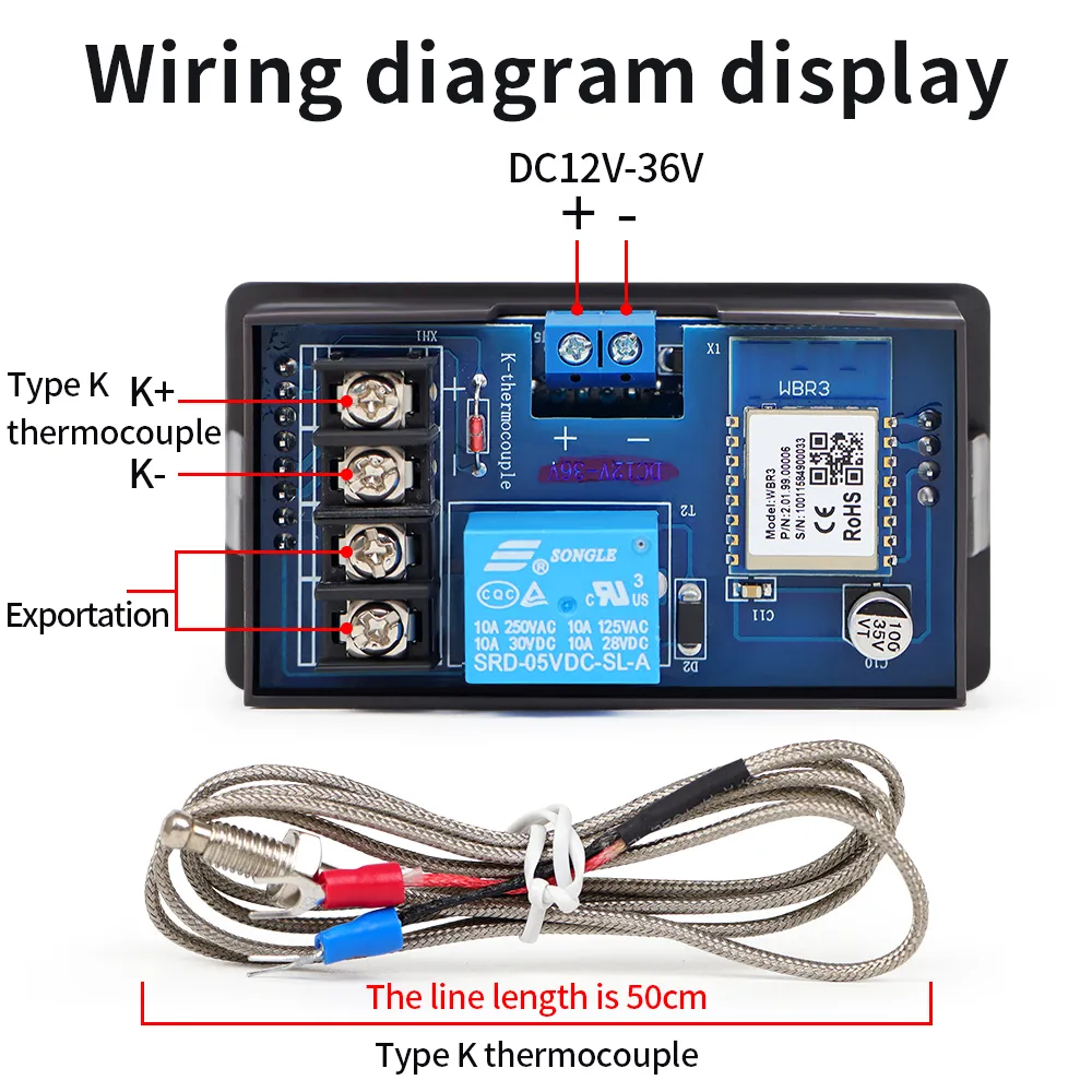 DHgate.com:Wi-Fi Remote Control Thermostat, DC12-36V LED Digital ...