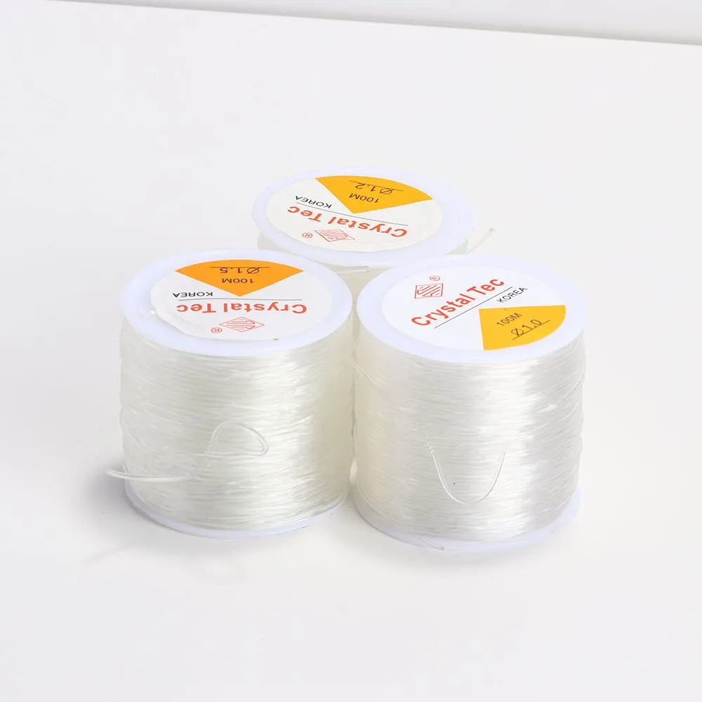 High Elastic Crystal Thread String: 100yd White Beading Cord for DIY ...