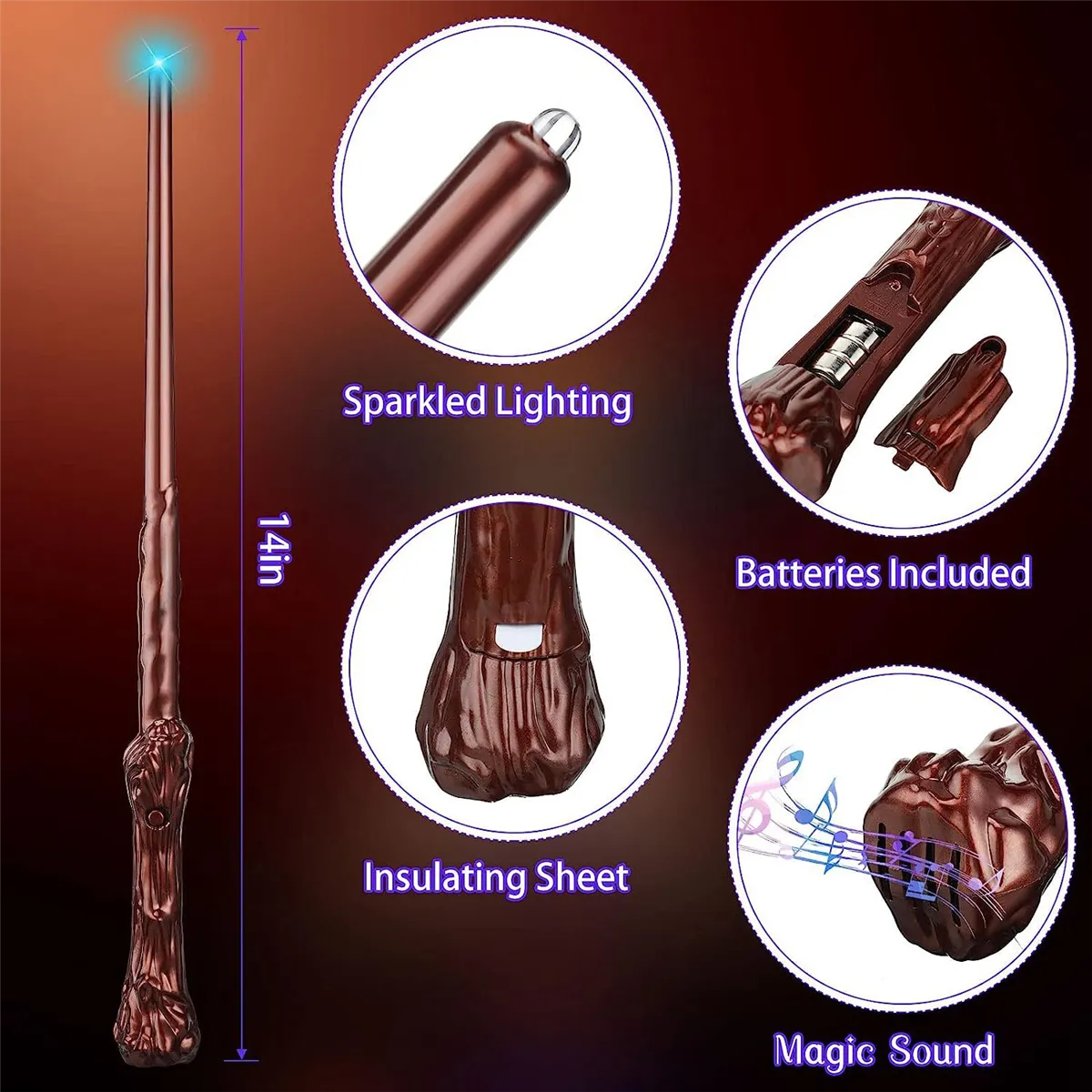 DHgate.com:20 Pcs Magical Sound Illuminating Wizard Wands for Kids ...