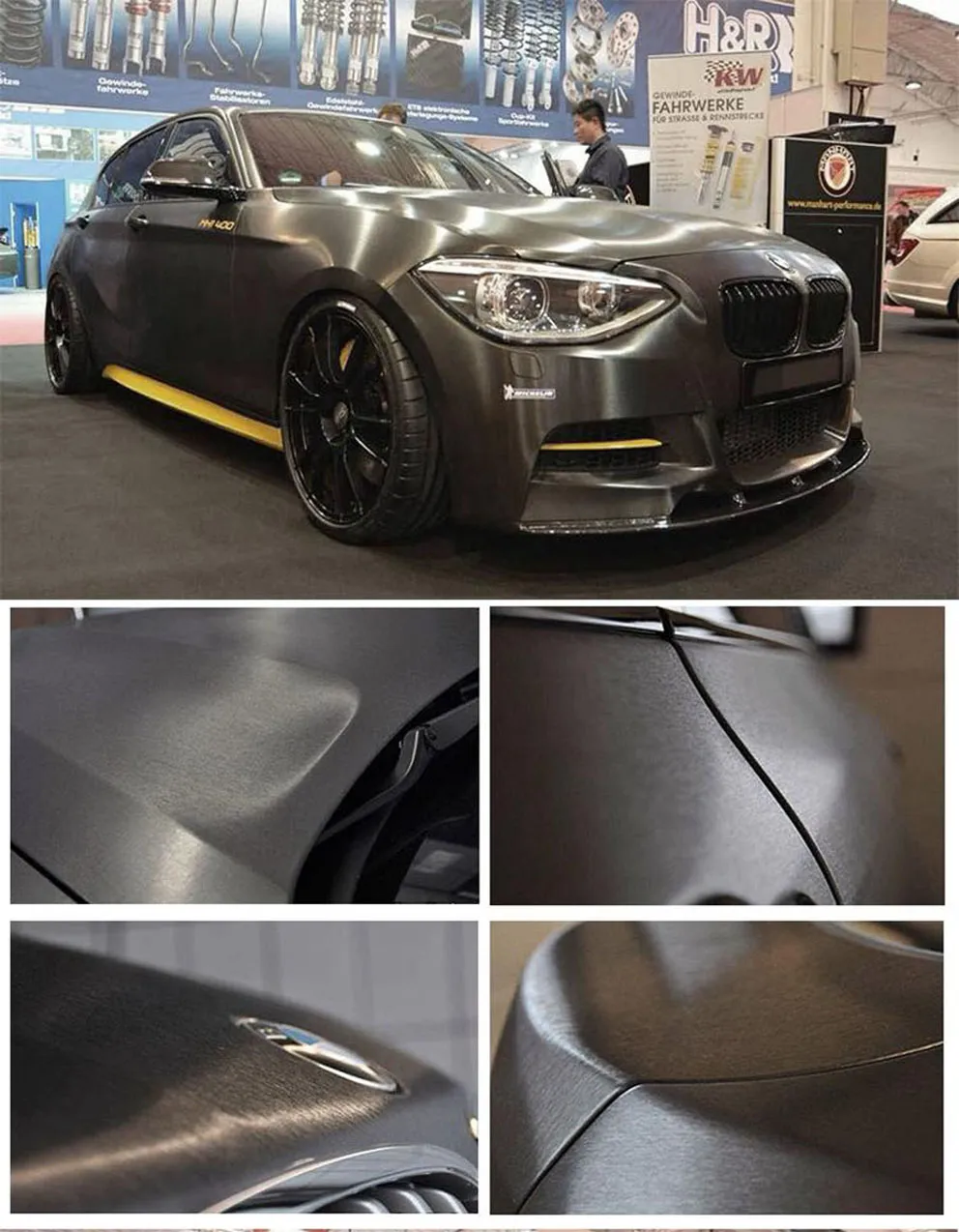 Aluminum Silver Brushed Vinyl Film automotive wrap...