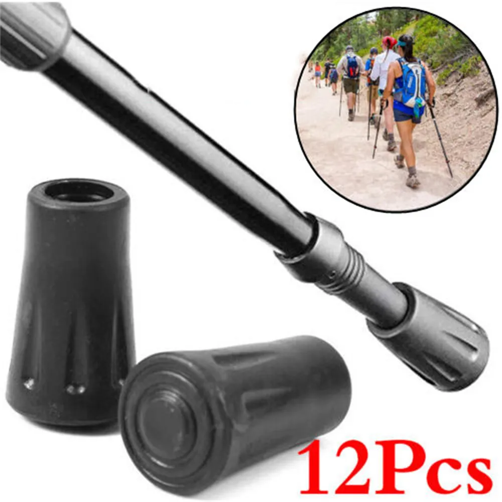 12-Pack Reinforced Rubber Tips for Trekking Poles, Walking Sticks, and ...