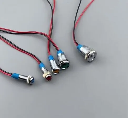 8mm 12V Metal LED Pilot Panel Dash Signal Indicator Warning Light with ...
