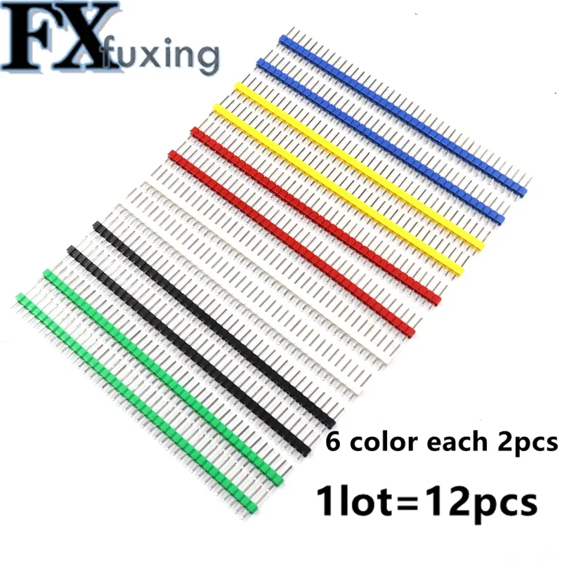 40 Pin 1x40 Single Row Male 2.54 mm Breakable Pin Header Connector ...