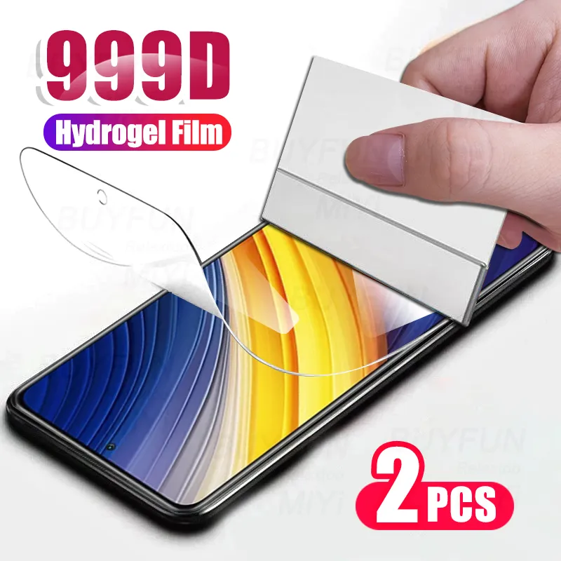 Poco X3 Pro Screen Protector, 999D Curved Edge Full Coverage Hydrogel ...