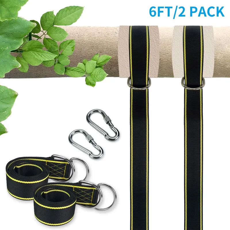 Tree Swing Hanging Straps Kit with 5 ft Polyester Straps and Heavy Duty ...