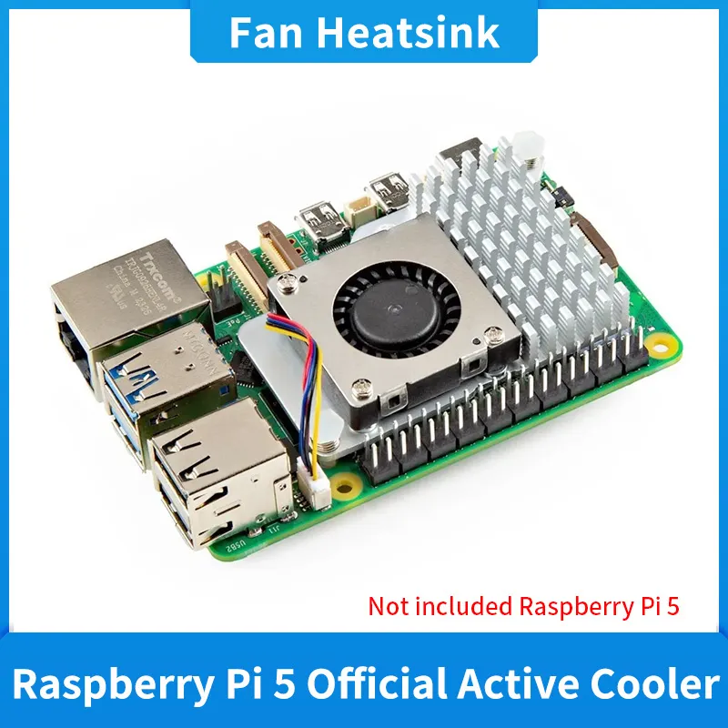 Raspberry Pi Active Cooling Fan Official Pi 5 Heatsink With Adjustable ...