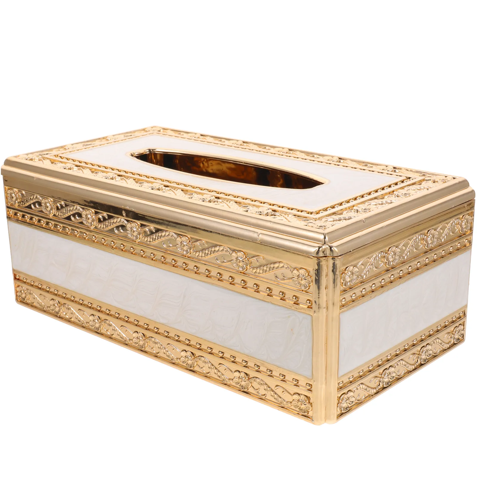 Inlaid Gold Jade Tissue Box Cover, Acrylic Paper Towel Holder, Tabletop ...