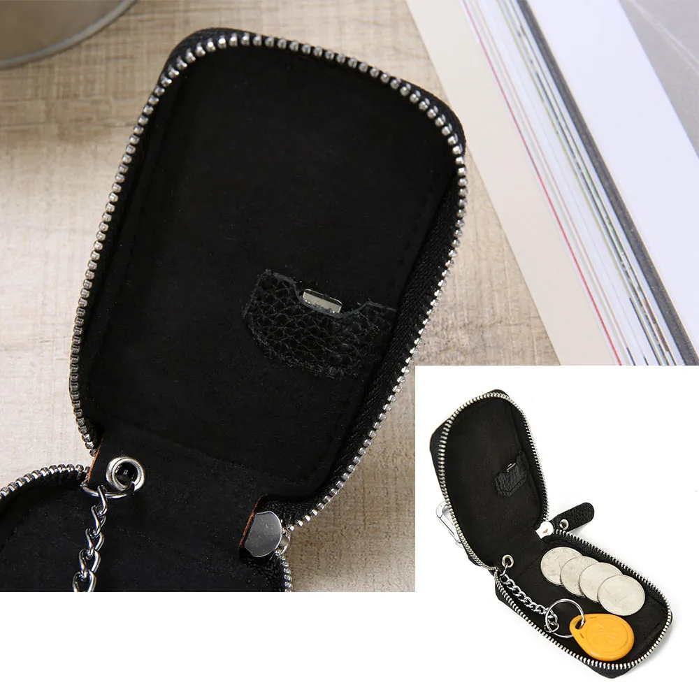 Premium Genuine Leather Car Key Wallet - Secure Bluetooth Key Holder ...