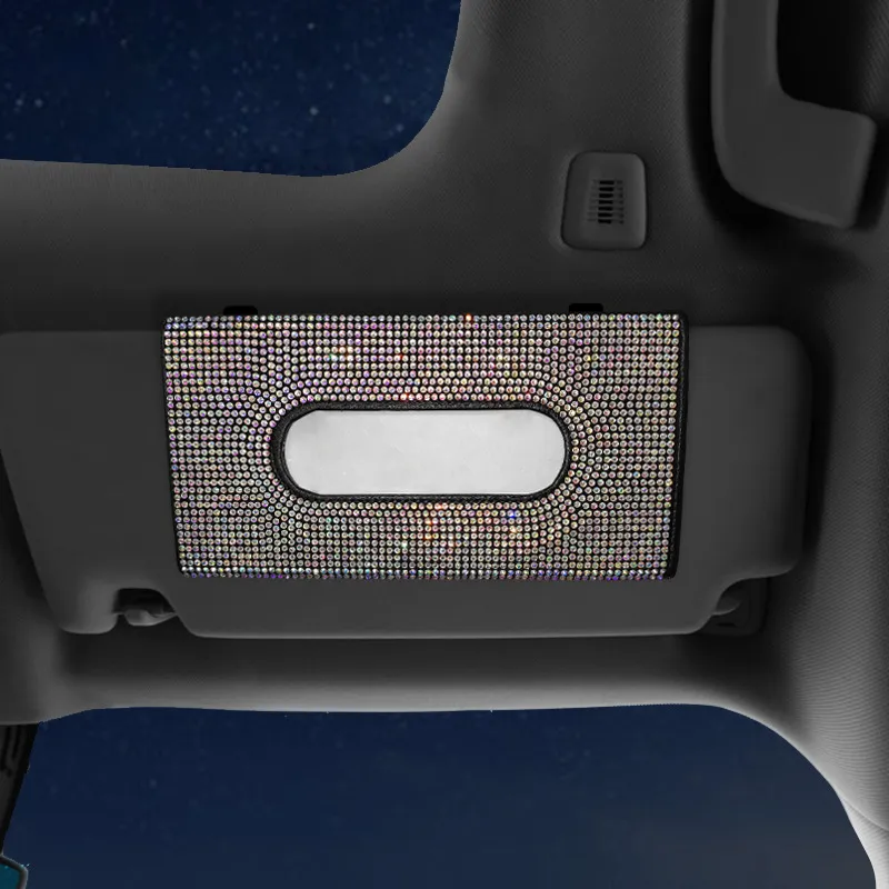 DHgate.com:Luxury Rhinestone Car Visor Tissue Box Holder | Multicolor ...