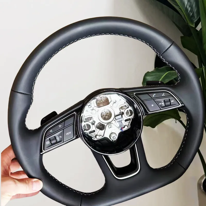 Brand Leather Flat Bottom Steering Wheels For Audi A3 A4 A5 S3 S4 S5 ...