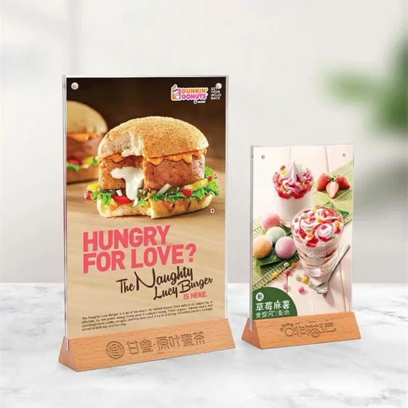 Wholesale Acrylic Menu Paper Sign Holder Stand With Two Display Ways L ...