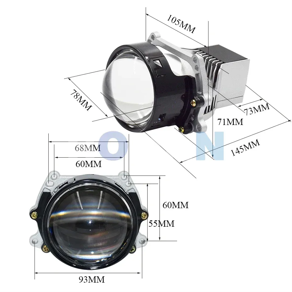 3.0 Inch Bi-LED Projector Lenses Retrofit Kit for Hella 3R H4 H7 9005 ...