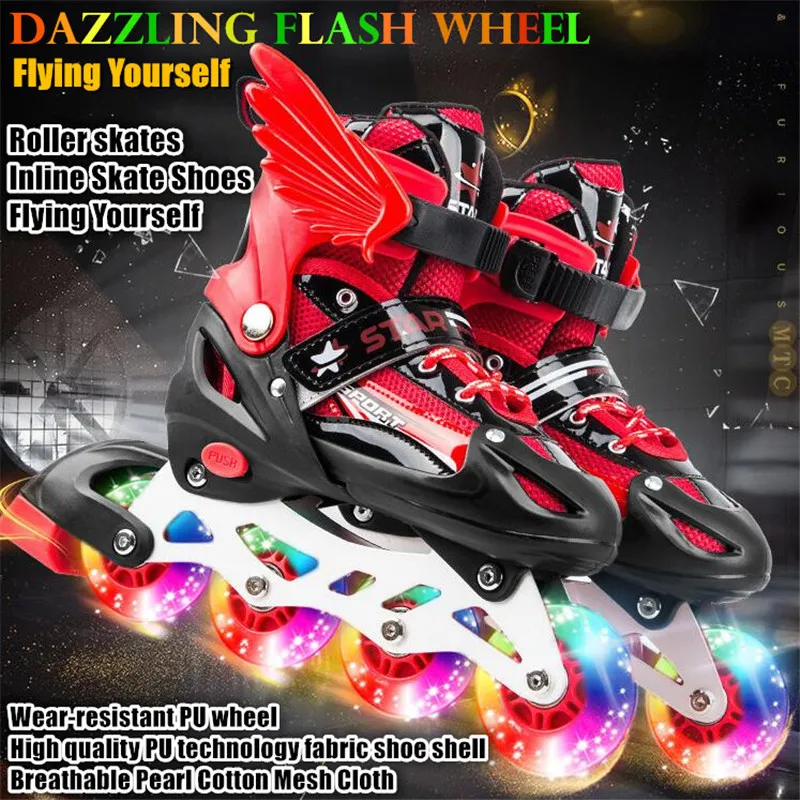 Adjustable Inline Skates with Flash Wheels - Perfect for Kids, Teens ...