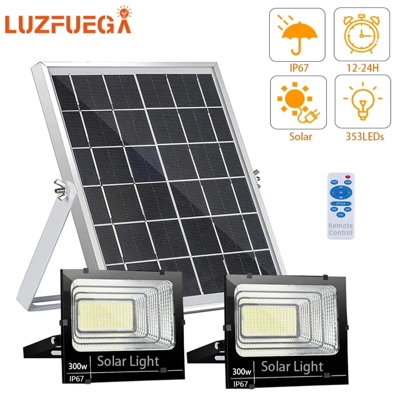 Solar Lights Floodlights: 300W Outdoor LED Flood Light, IP67 Waterproof ...