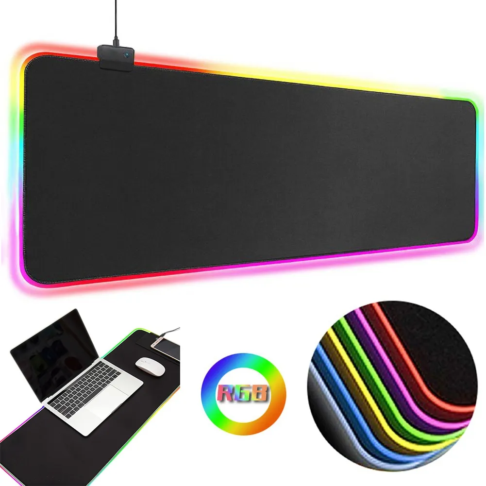 DHgate.com:RGB Luminous Gaming Mouse Pad Mat, Non-Slip Rubber Base, USB ...