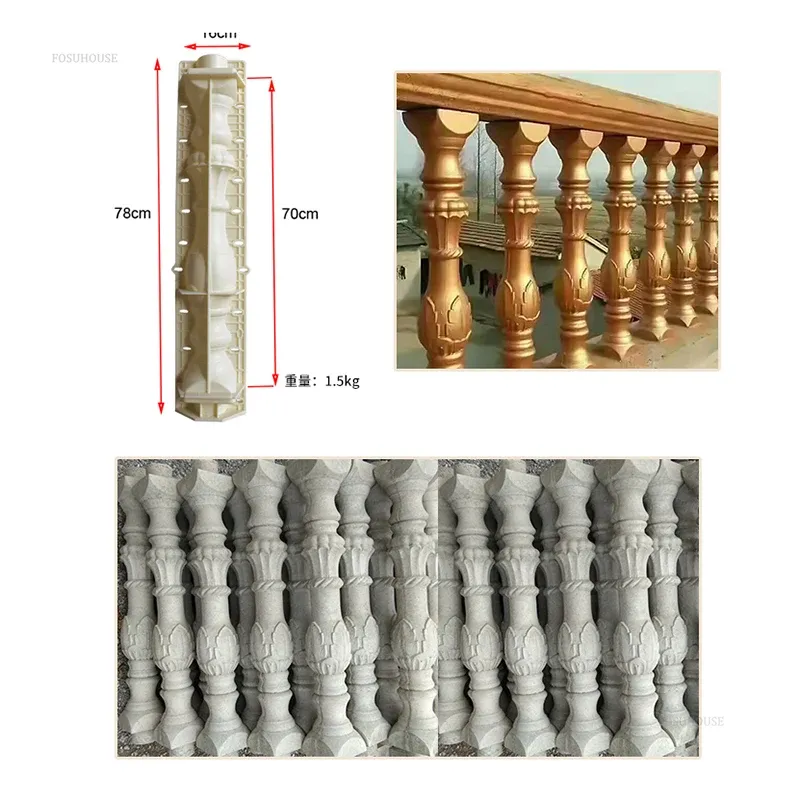 Concrete Planter Molds For DIY Roman Column & Balcony Railing Self ...