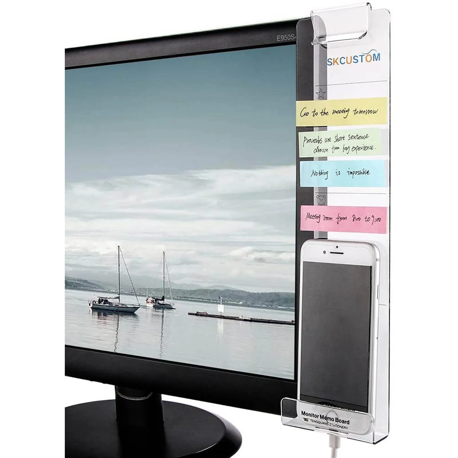 Computer Monitor Memo Board Pads Acrylic Side Panel Sticky Reminder ...
