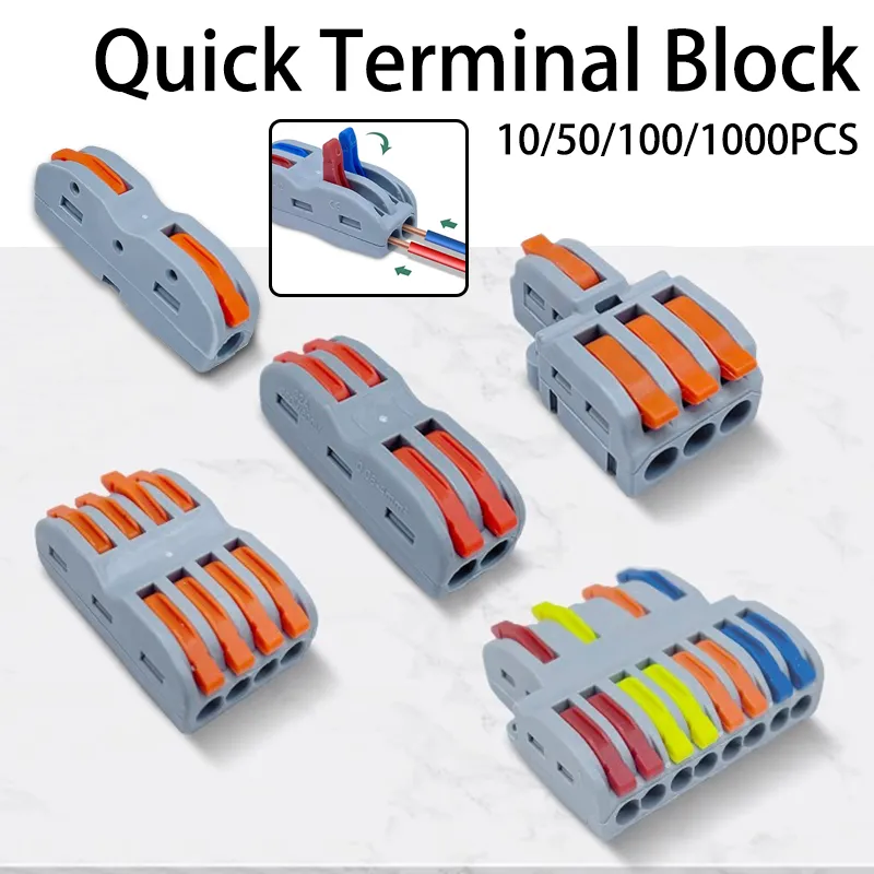 Universal Push-in Wire Connector, Quick-Connect Terminal Block, SPL-222 ...