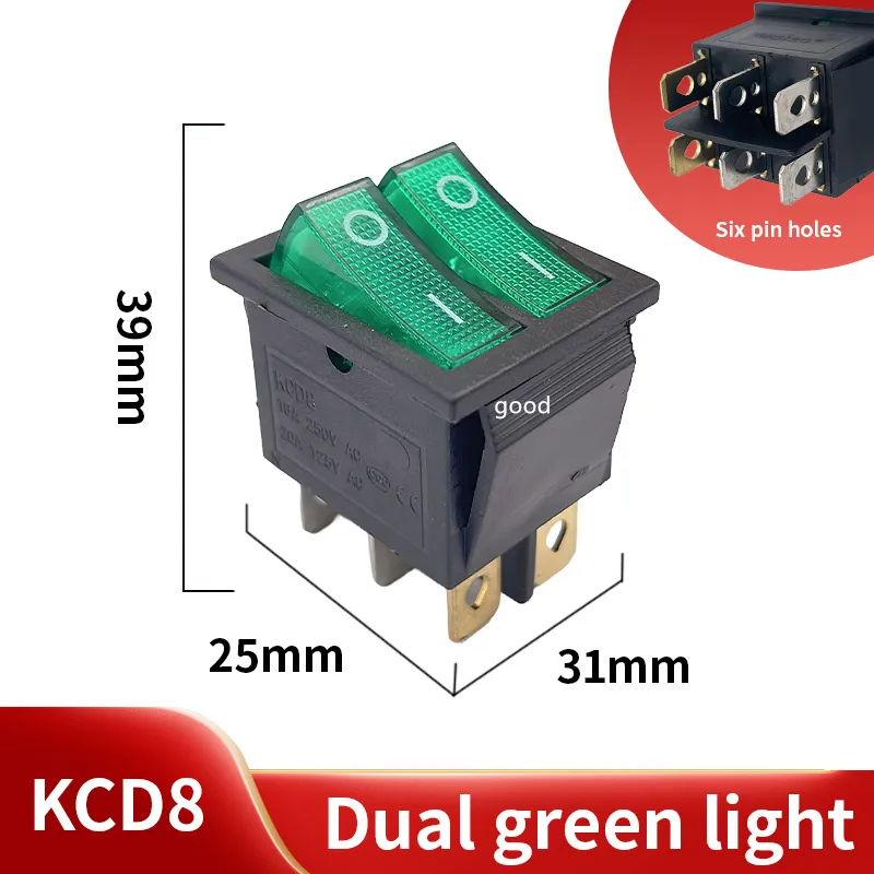 DHgate.com:Waterproof Rocker Switch 12V, 6-Pin Double Light Power ...