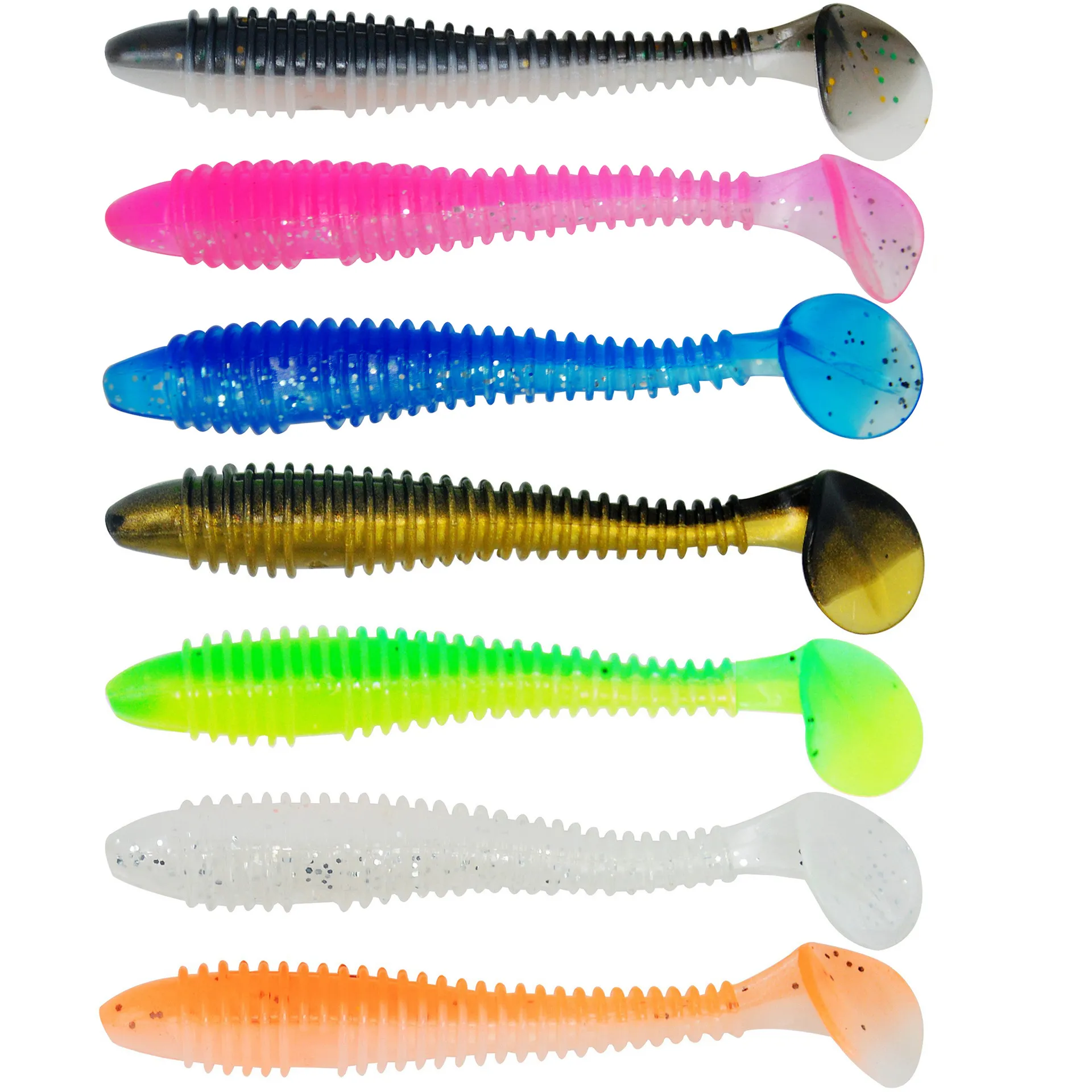 Fishing Soft Bait Lure Screw T Tail Long Tails Worm Bait Artificial ...