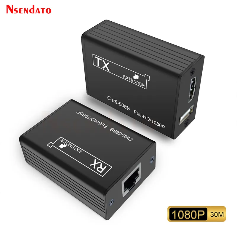 KVM Extender HDMI RJ45 30M 1080P HDMI KVM Extender With USB over Cat6 ...