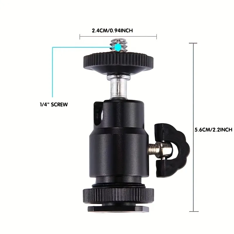 Tripod Screw Adapter Camera Mount, Aluminum Alloy 360 Degree Rotary ...