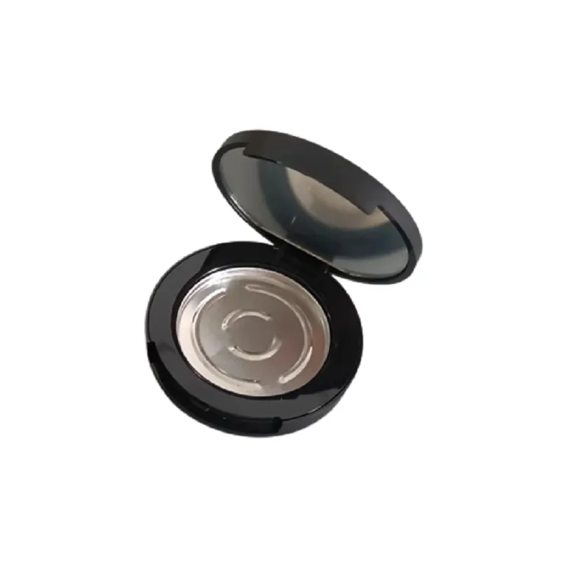 40mm Matte Black Mini Round Powder Compact Case - Empty Plastic ...