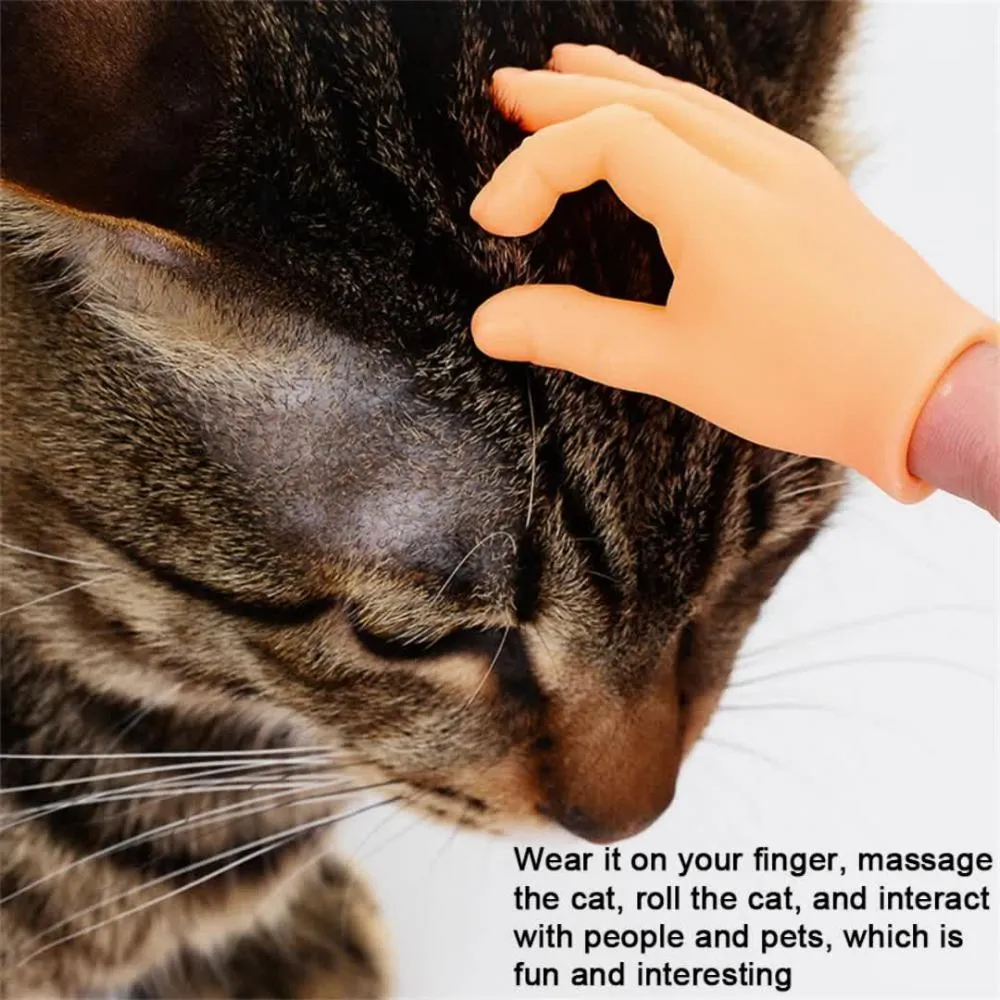 Silicone Mini Hand Puppets - Funny Finger Toys for Cat Teasing & Prank ...