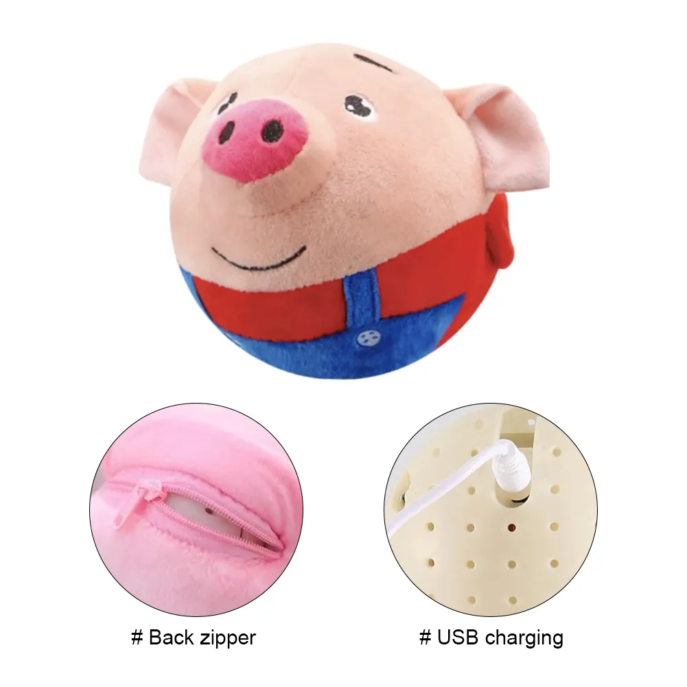 Interactive Plush Dog Toy Ball - Bouncing, Talking, USB Rechargeable ...