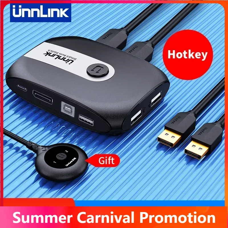 Unnlink 4K60Hz 2-Port KVM Switch | Seamless PC & Laptop Control | Ultra ...