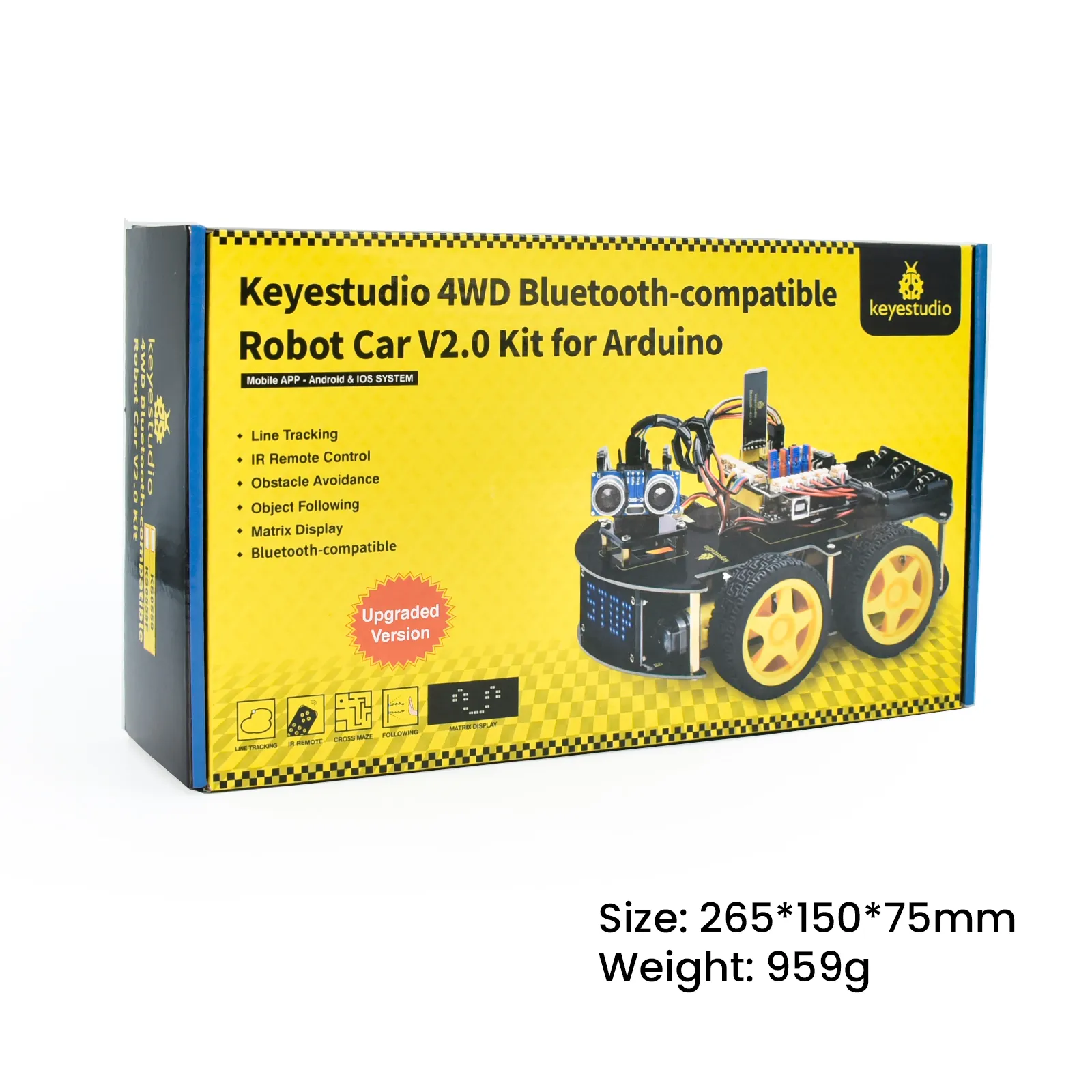 Bluetooth Car Kit 4WD Multi Function Robot Car Chassis With LED Display, DIY Electronic Assembly ...