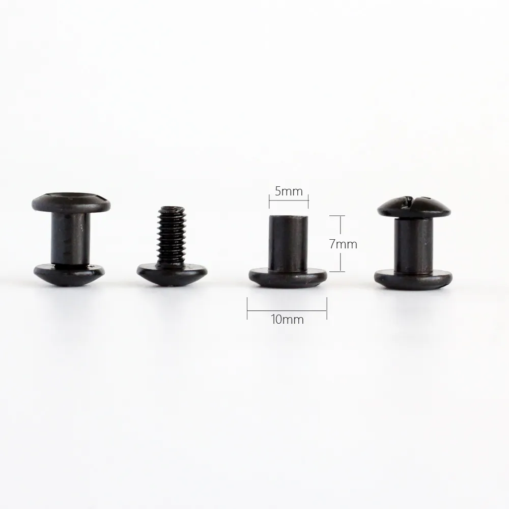 Handmade Leather Phone Holster Fastener Kit Black Slotted Posts & Cross ...