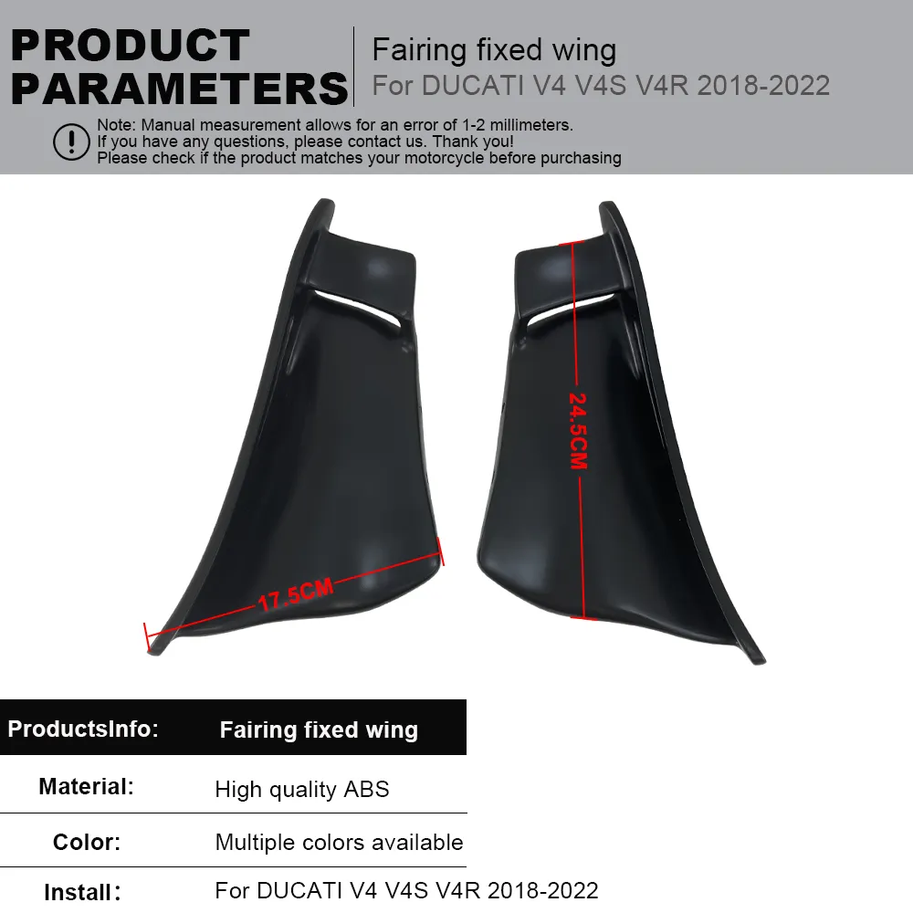 Motorbike Front Spoiler Wing Fixed Wing Fairing For Ducati Panigale V4 ...