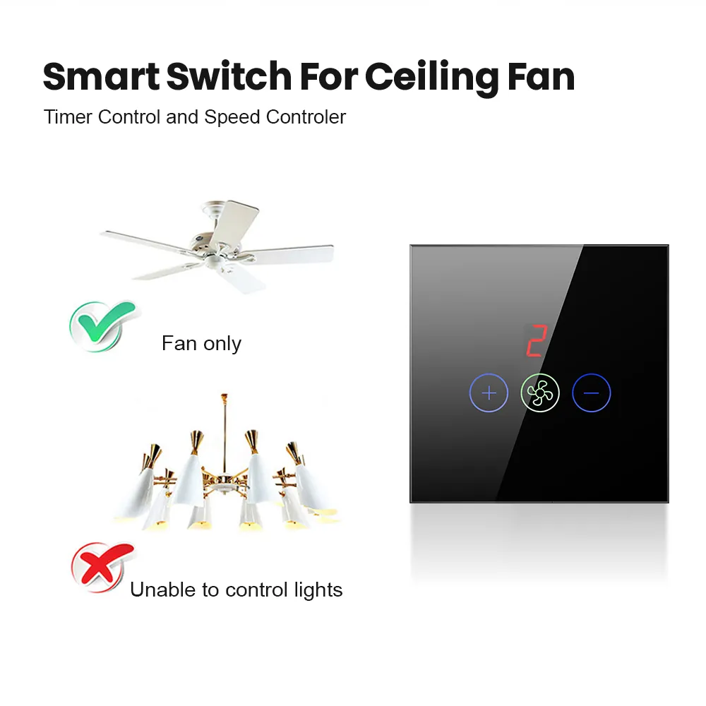AVATTO Smart Ceiling Fan Switch: Wi-Fi Enabled, Smart Life App Control ...