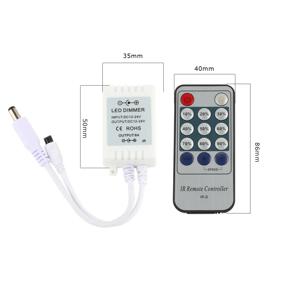 DHgate.com:6A Mini IR Remote LED Controller Dimmer for Single Color ...