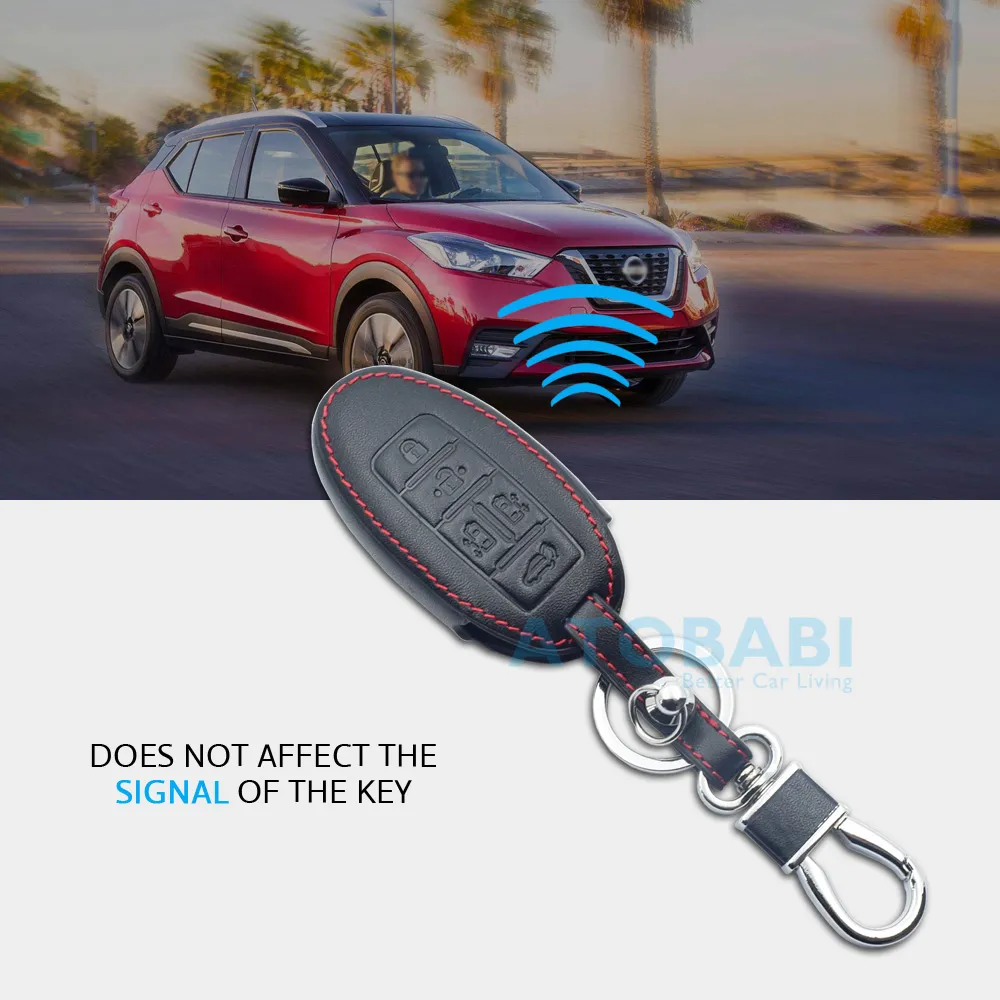 Real Leather Key Fob Case for Nissan 5-Button Remote Fobs Quest MPV ...
