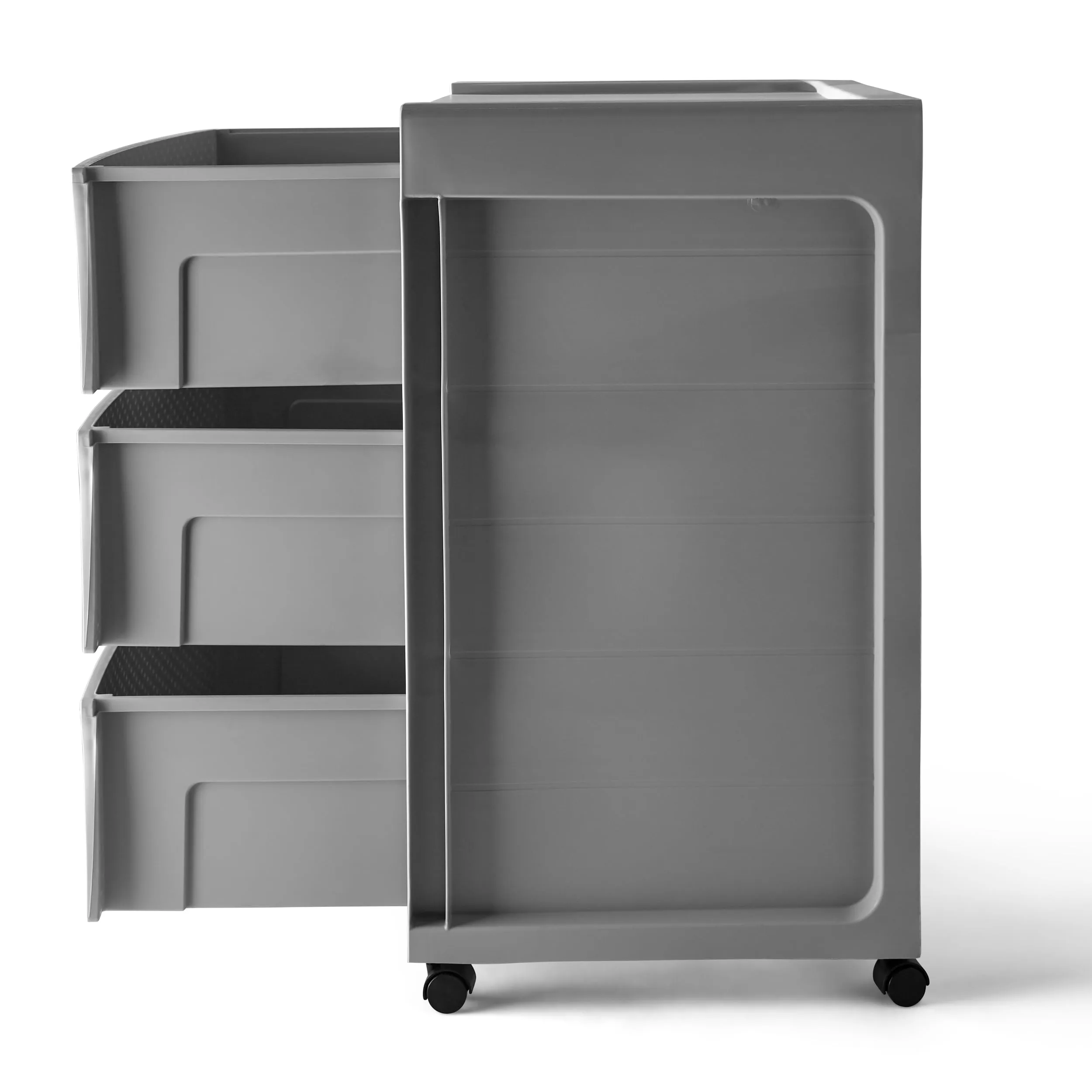 Mainstays 3 Drawer Wide Diamond Plastic Storage Cart, Soft Silver From ...