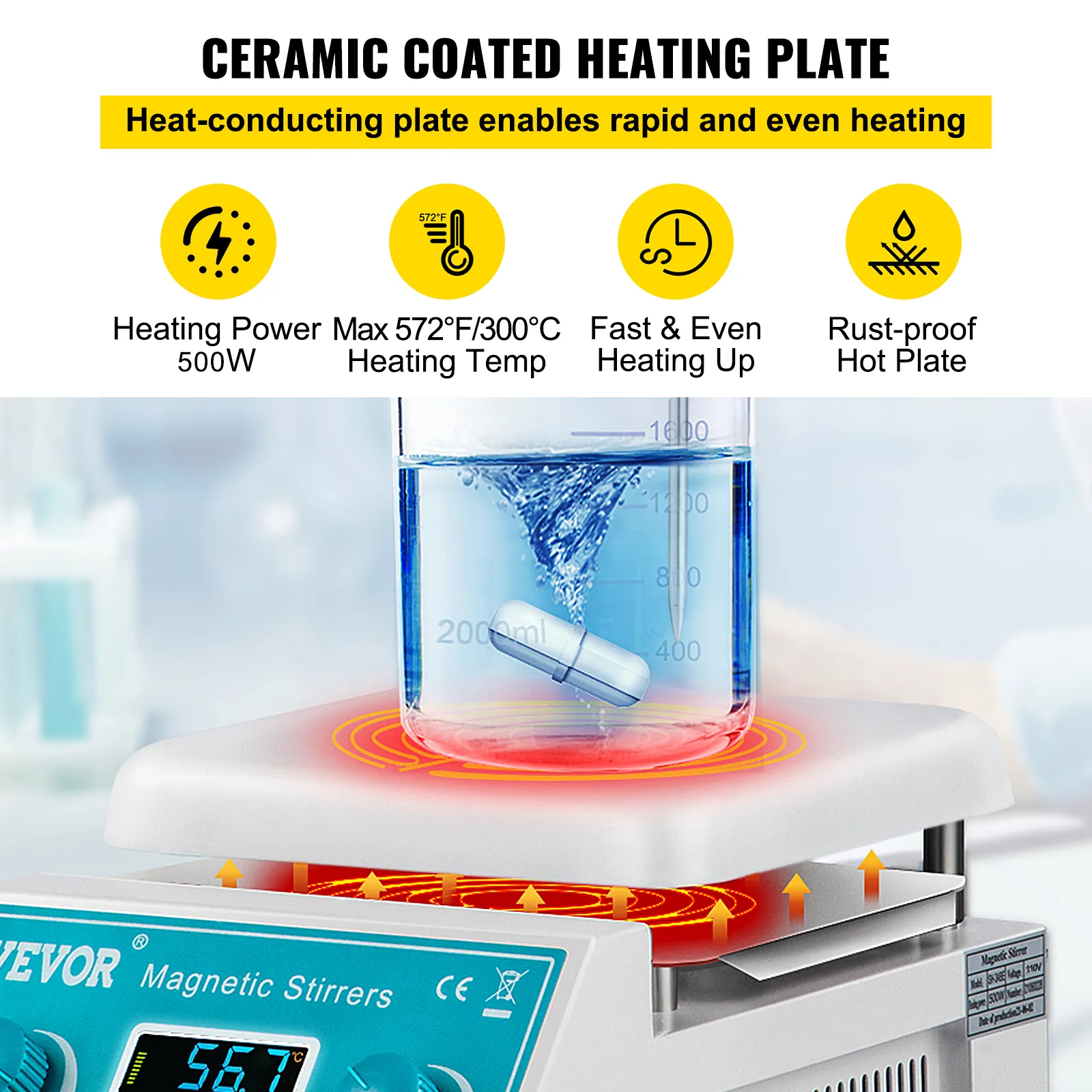 VEVOR Magnetic magnetic stirrer hot plate Hot Plate with Digital ...