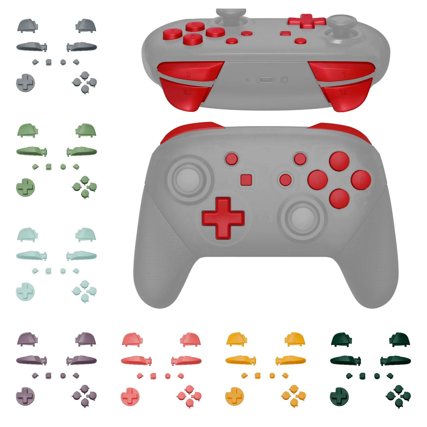 Nintendo Switch Replacement Parts EXtremeRate DIY Full Set Buttons For ...