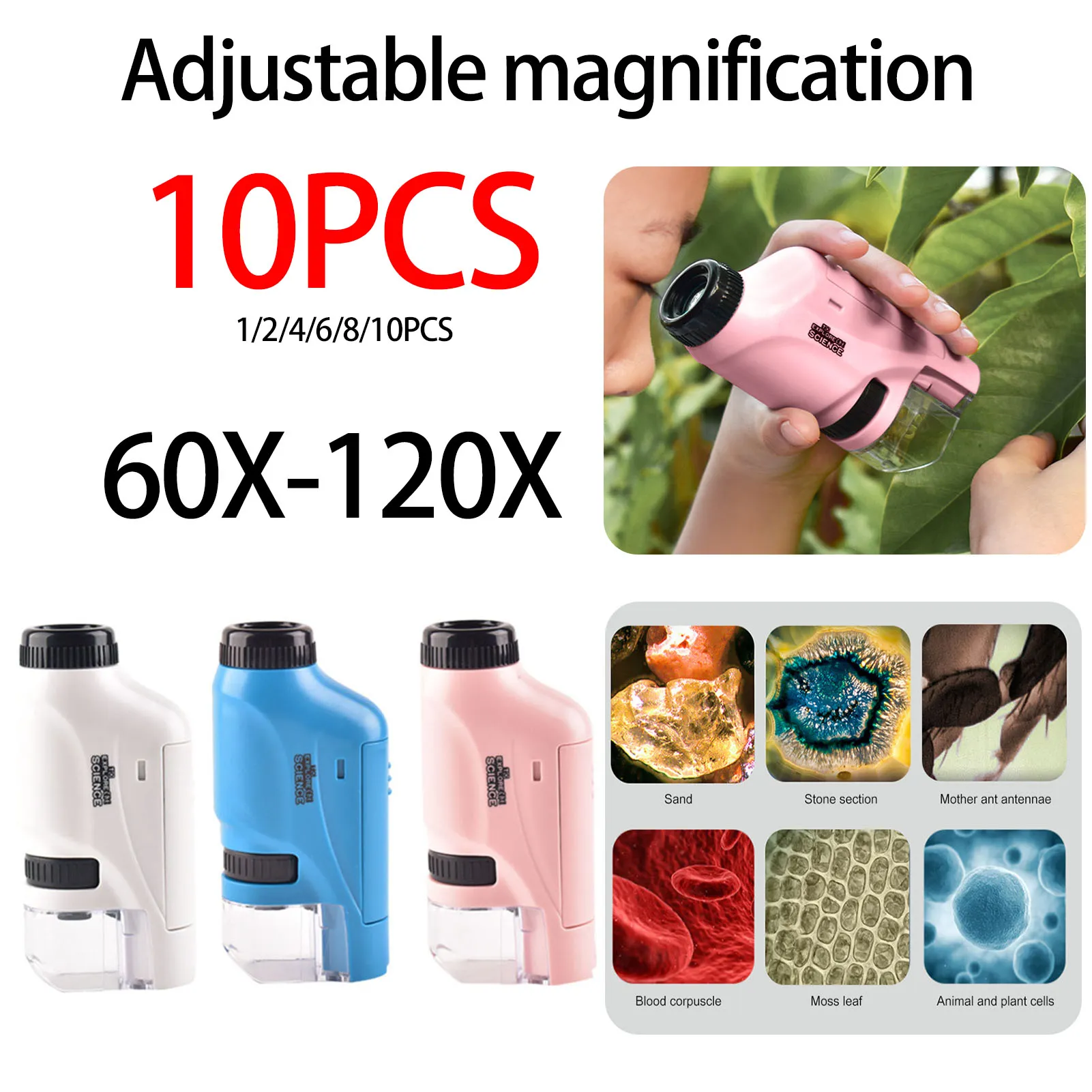 DHgate.com:Mini Pocket Microscope Kit 60-120x Lab Handheld Microscope ...