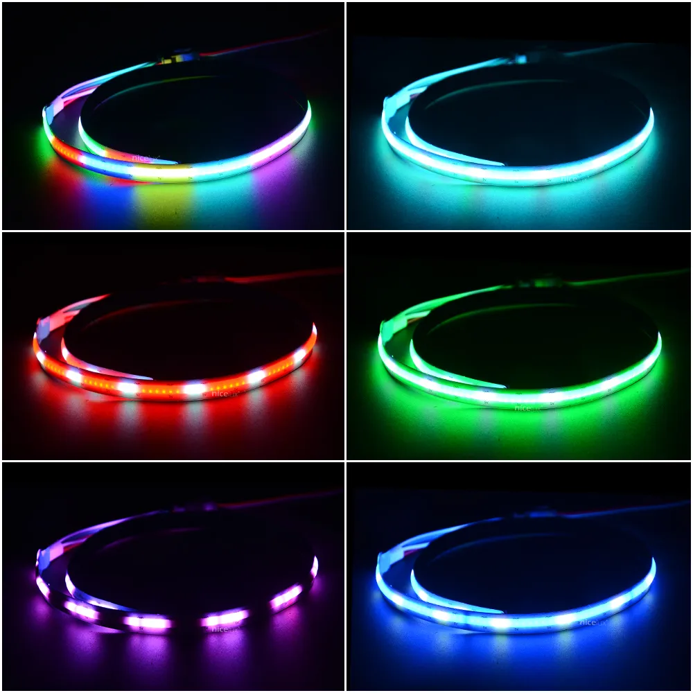 RGB COB LED Strip - 5V WS2812B Smart Dream Color Magic Pixel Lights 332 ...