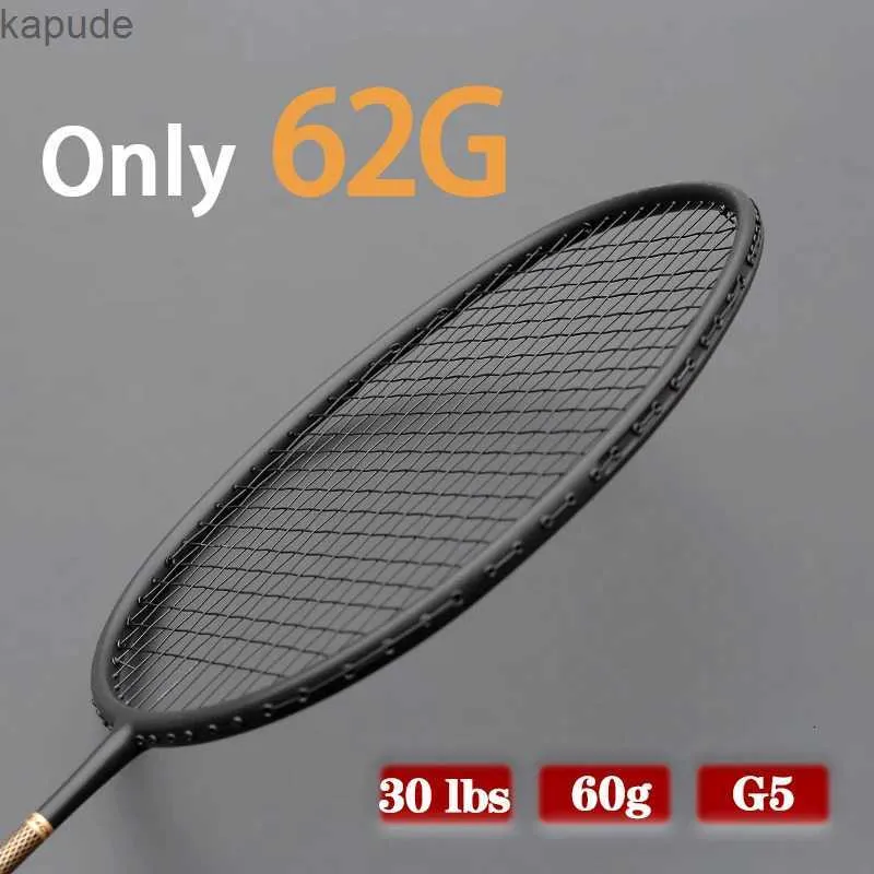 Professional Carbon Fiber Badminton Racket - Lightweight 62G & Strung ...
