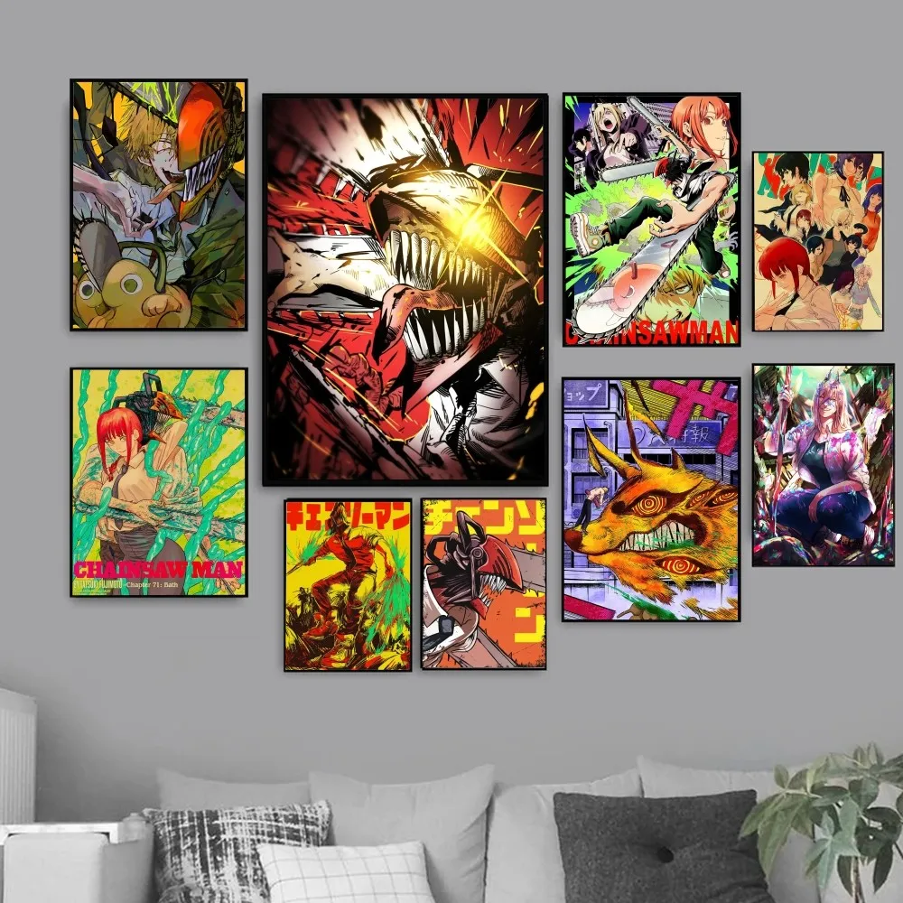 Anime Chainsaw Man Paper Print Poster Wall Art Home Decoration Modern ...