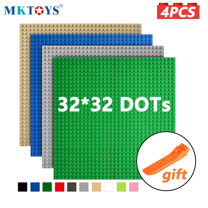 MKTOYS Base Plates 32×32 Dots Classic Building Blocks Baseplate Blue ...